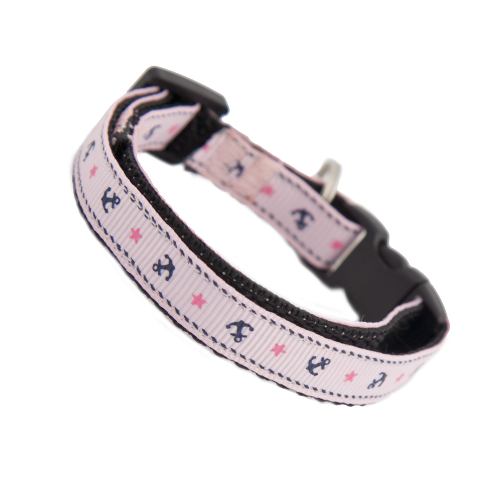 Anchors Away Cat Safety Collar - Pink | Safety Buckle | [Cat & Kitten ...