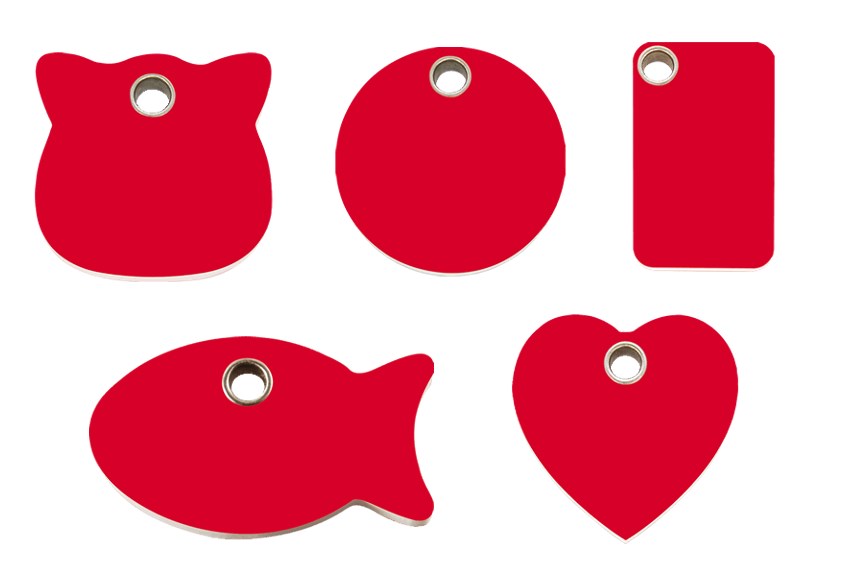 Red Plastic Engraved Cat Tags by Red Dingo